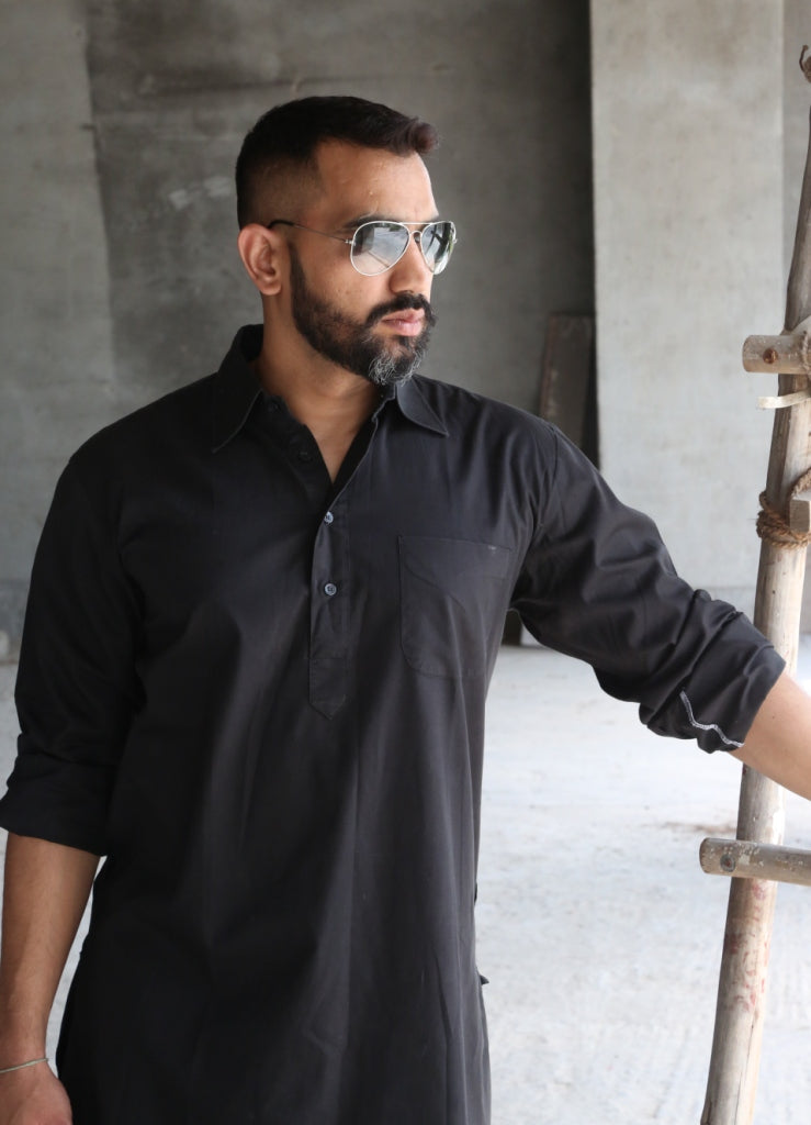Gabru Black Pathani for Men | Kurtawala – kurtawala.com